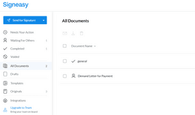 Signeasy Interface: Slow & Dragging