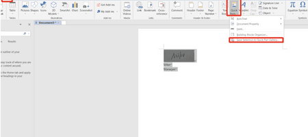 Rename the signature block, choose Auto Text in the Gallery box, and ...