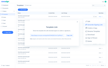 Document signing link
