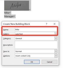 Insert a signature line