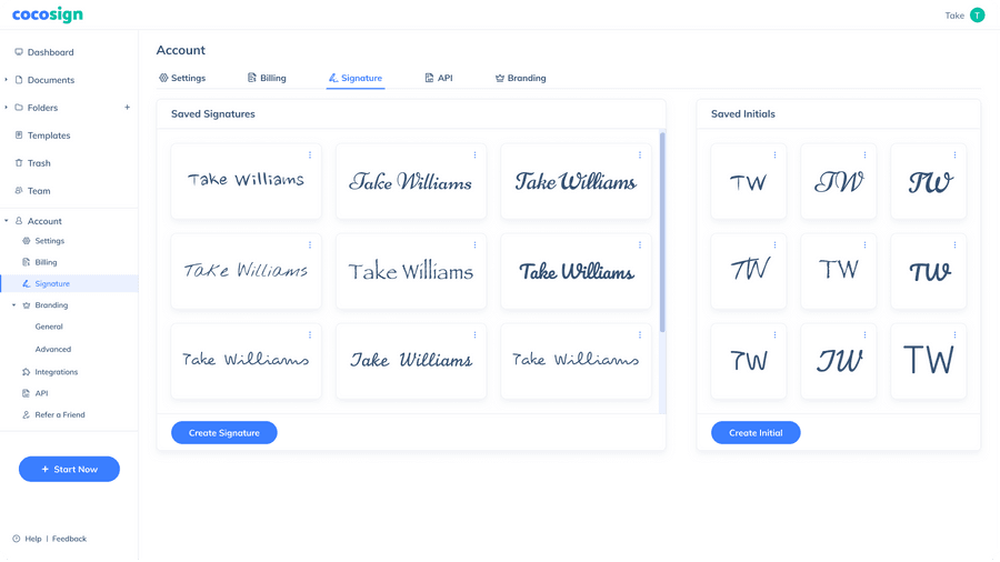Click Add Signature in blue. There are three ways available to input ...