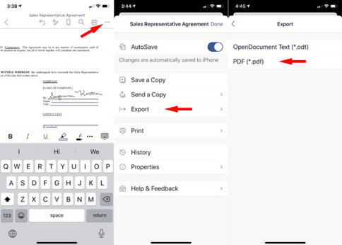Sign a Word Document on Android